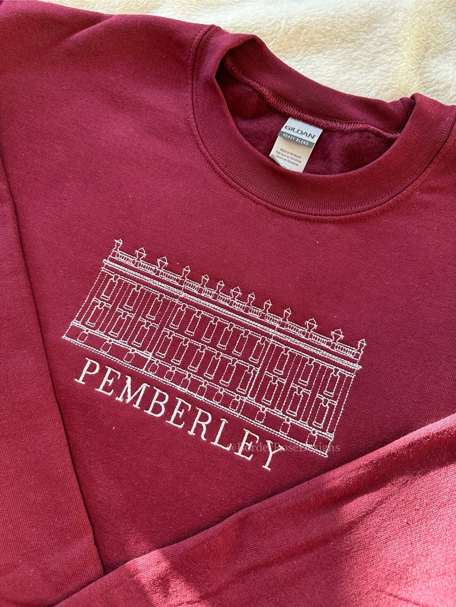 Pemberley Unisex Embroidered Sweatshirt – borderrosedesigns