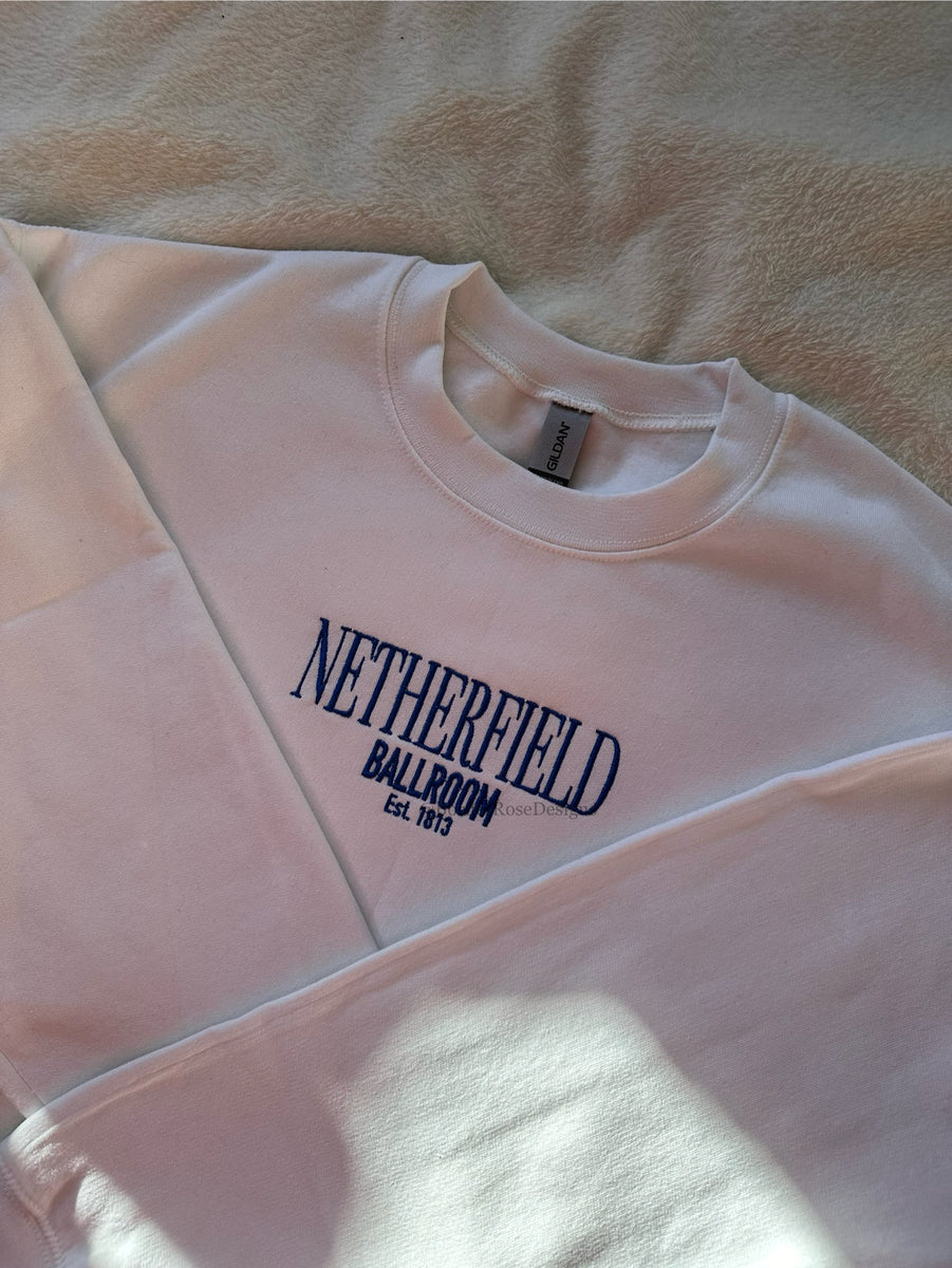 Netherfield Ballroom Unisex Embroidered Sweatshirt – borderrosedesigns