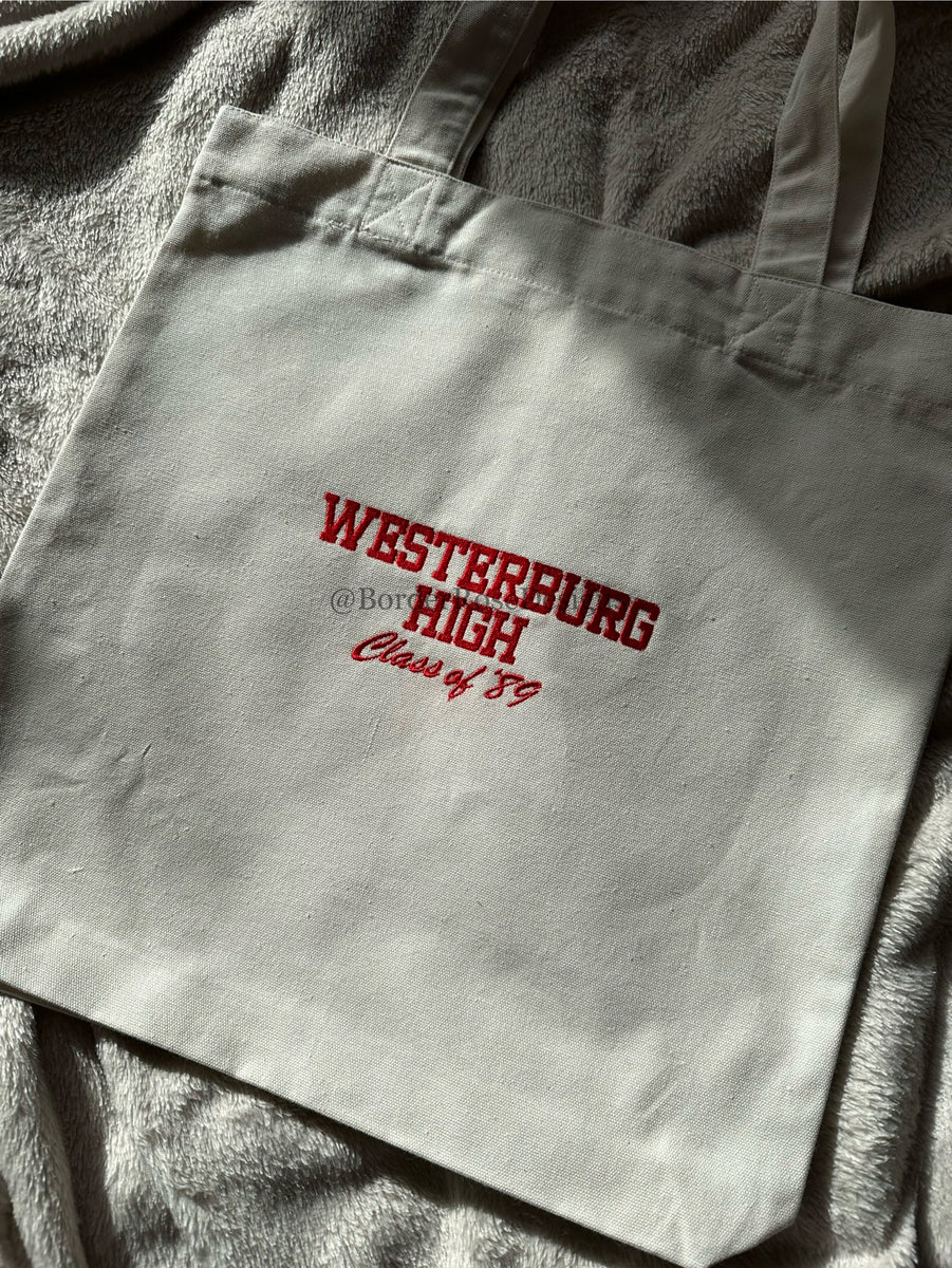Westerburg High Heathers Embroidered Tote Bag – borderrosedesigns